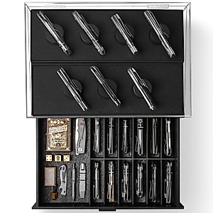 Pocket Knife Display Case – Pocket Knife Case | Knife Cases For Collections – Two-Tier Knife Holder And Knife Display Stand – Pocket Knife Storage Knife Collection Storage Box – The Armory – Black