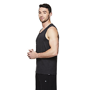 Gaiam Men's Everyday Basic Muscle Tank Top - Sleeveless Yoga & Workout Shirt - Black Heather Everyday, Medium