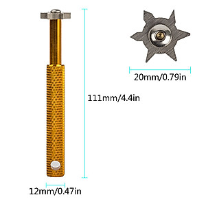 HIFROM Groove Sharpener with 6 Heads - Golf Club Groove Sharpener Re-Grooving Tool and Cleaner Replacement for All Irons Pitching Sand Lob Gap and Approach Wedges and Utility Clubs Gold Color