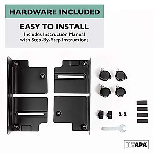 Ilyapa PC Computer Tower Stand with Wheels - Adjustable Mobile CPU Holder Cart for Desktop