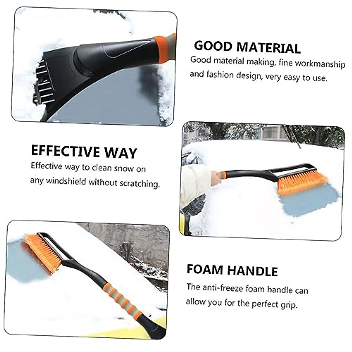 Yardwe 2PCS Snow Shovel Windshield Scraper Snow Broom for car Snow Remover Cleaning car Snow Mover car Snow Removal Brush Glass Cleaner Tool multitools Snow plow 2in1 Window Plastic