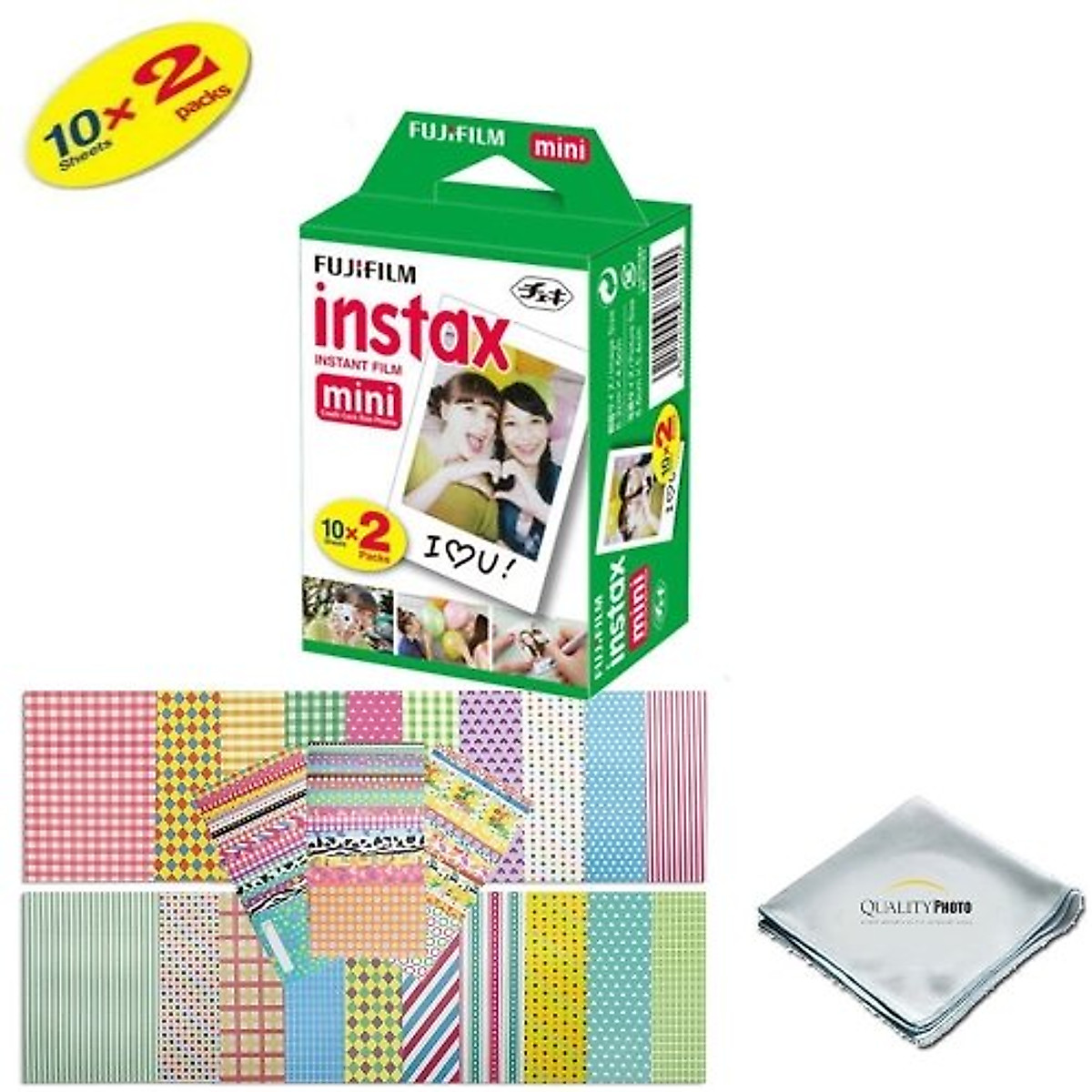 Fujifilm Instax Mini 9 Camera + Fuji INSTAX Instant Film (20 Sheets) + 14 PC Instax Accessories kit Bundle, Includes; Instax Case + Album + Frames & Stickers + Lens Filters + More (Lime Green)