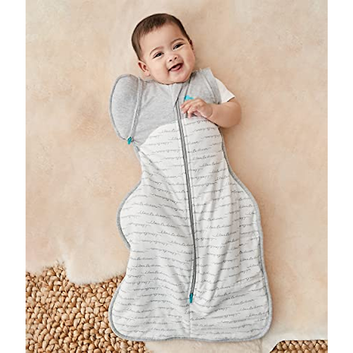 Love to Dream Swaddle UP Transition Bag Warm 2.5 TOG, Dreamer White, Medium, 13-19 lbs, Patented Zip-Off Wings, Gently Help Baby Safely Transition from Being Swaddled to Arms Free Before Rolling Over