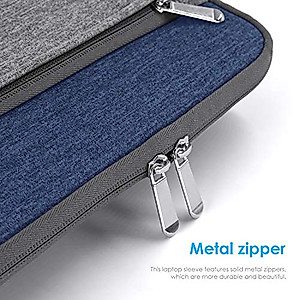 LENTION Water Repellent Fabric Sleeve Case Compatible with MacBook Pro 15, Chromebook 15, Surface Book 15, More 15 Inches Laptops & Tablets (Gray & Blue)