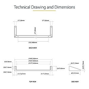 StarTech.com 1U Wall Mount Patch Panel Bracket – 19 in – Steel - Vertical Mounting Bracket for Networking and Data Equipment , TAA (RK119WALLV)