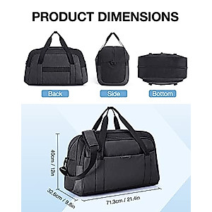 Gym Bag for Men Women, BAGSMART 40L Sports Travel Duffle Bag with Shoe Bag, Carry On Weekender Bag with Wet Pocket, Overnight Bag with Multiple Pockets for Gym, Traveling(Black)