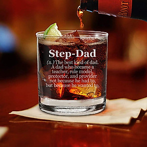 shop4ever® Step-Dad Definition Engraved Whiskey Glass Father's Day Gift for Stepdad 11 oz.