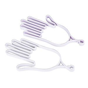 1Pair Gloves Stretcher, Outdoor Sport Gloves Holder Rack Stretcher Hanger(White + Light ) Stuff Glove Hanger