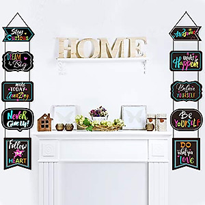 Classroom Decoration Motivational Banner Poster Inspirational Cards Motivation Porch Sign Positive Sayings Accents Cutouts for Students Teacher Educational Bulletin Board Office Home School Nursery