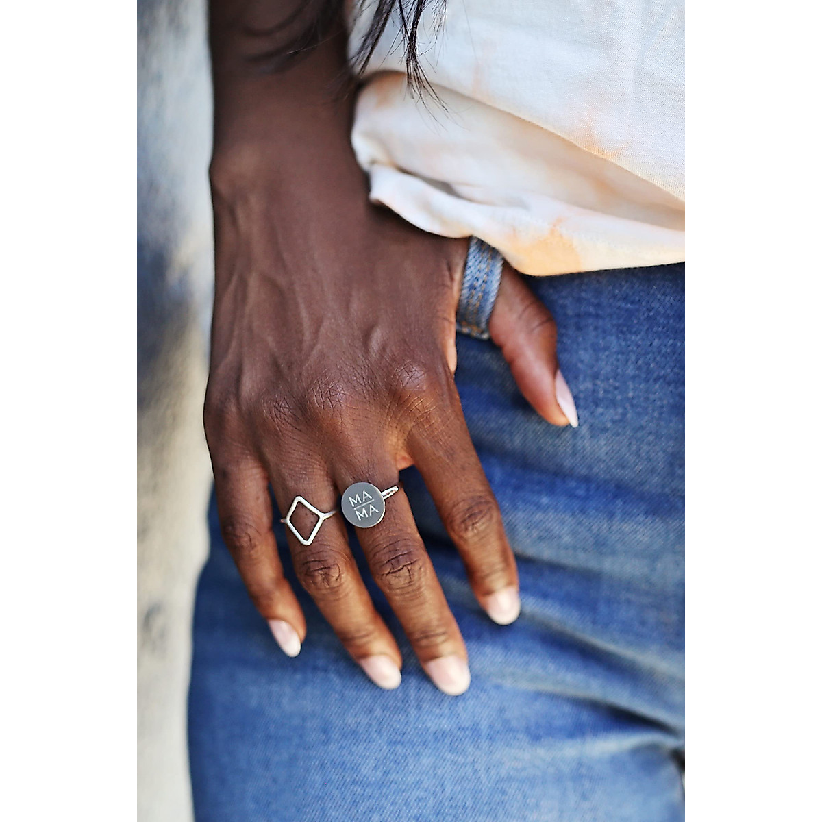 to: little arrows Mama Ring for Birthday, Mother's Day, Anniversary (Silver - Size 7)