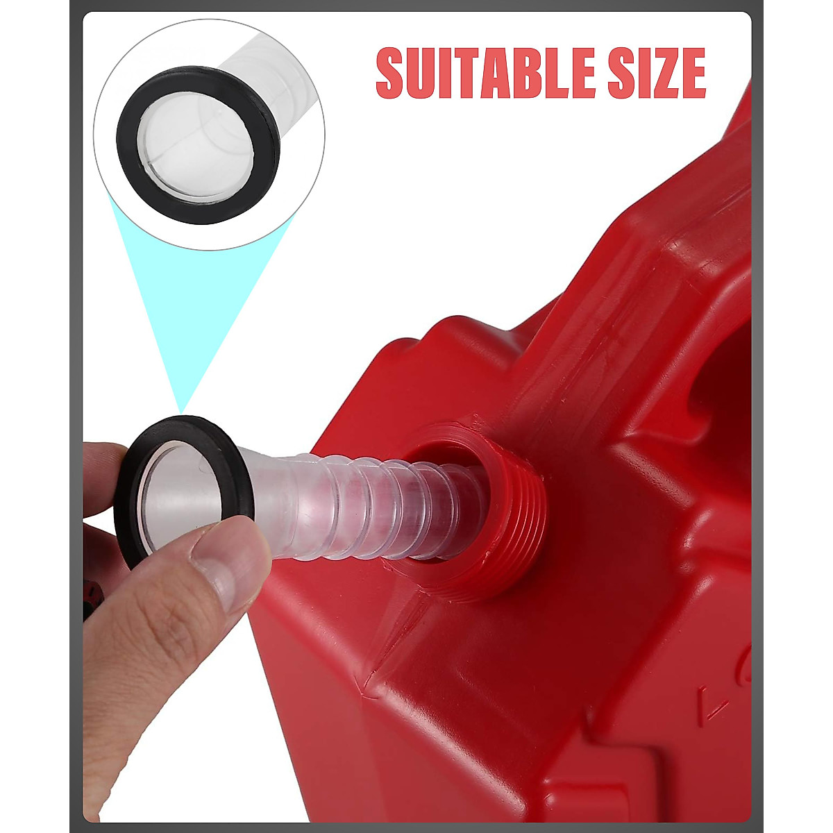 Zlirfy 10Pcs/6Pcs Gas Can Spout Gasket Seals,Gas Can Spout Gaskets Rubber Ring Can Gaskets,Universal Rubber Replacement Gasoline/Fuel Jug Washer Seals(6)