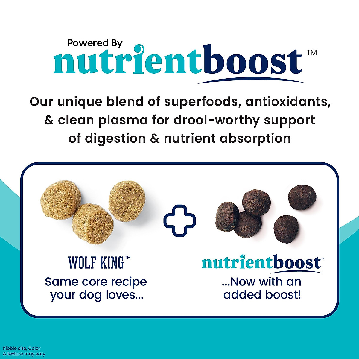 Solid Gold Nutrientboost Wolf King Large Breed Dog Food - Whole Grain Dry Dog Food Kibble Made with Real Bison, Brown Rice & Sweet Potato - Omega 3, Superfood & Digestive Probiotics - 11 LB Bag