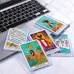 Hard Plastic Card Sleeves Trading Card Holder Baseball Card Sleeves Card Protector Holder for Baseball Card, Football Cards, Gaming Cards 3 x 4 Inch (200 Pieces)