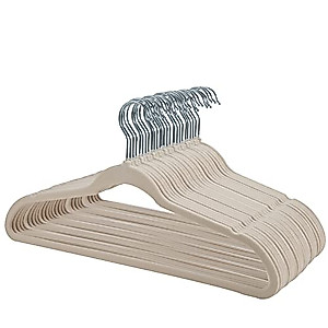 ATZJOY Clothes Hangers Non-Slip Space Saving Velvet Hangers (100 Pack, Ivory)