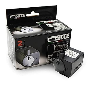 SICCE MI MOUSE Compact Aquarium Pump, 82 GPH, for submerged use in freshwater and saltwater