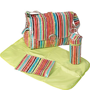 Kalencom Laminated Buckle Bag, Fleur De Lis Chocolate Cream