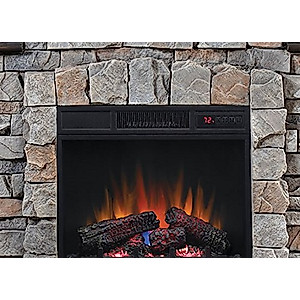 Classic Flame Pioneer Stone Electric Fireplace Mantel Package - Brushed Dark Pine, 18WM10400-I601