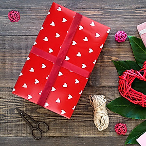 PLULON 6 Sheets Hearts Birthday Gift Wrapping Paper Colorful Gift Wrap Paper for Birthday, Baby Shower, Weddings