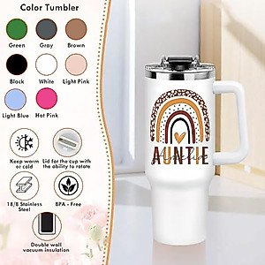 Noni Personalized Auntie Tumbler 40oz, Promoted To Aunt Gift Idea, Best Aunts Ever Present, Mother Day Gift For Auntie, Presents for Aunt, New Aunts, Promoted to Aunties