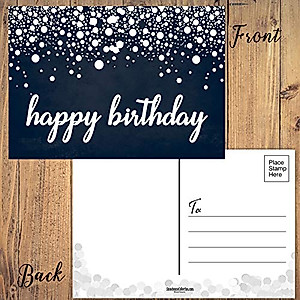 Stonehouse Collection | 50 Happy Birthday Postcards - 5 Birthday Designs | Elegant Design & Beautiful | Great for Friends, Family, Neighbors & Colleagues | Size: 4" x 6" | Bulk Birthday Postcards (Rustic Variety)
