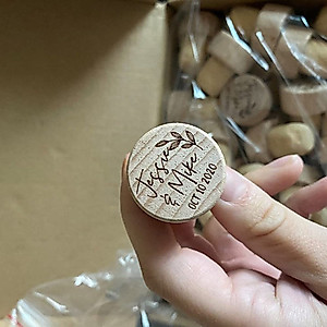 Customized Wood Wine Stopper -Wedding Party Favor Decor Personalized Bottle Cork Toppers with Laser Design Name Gift for Guest Wedding Winery Wine Stopper Customization,Custom,30pcs