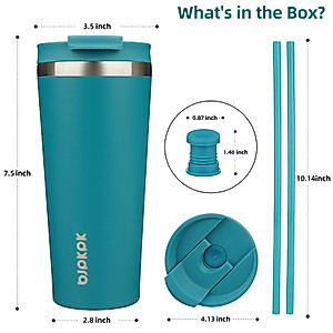 BJPKPK 22oz Tumbler With lid And Straw Stainless Steel Travel Coffee Mug Insulated Tumblers Cups,Laguna