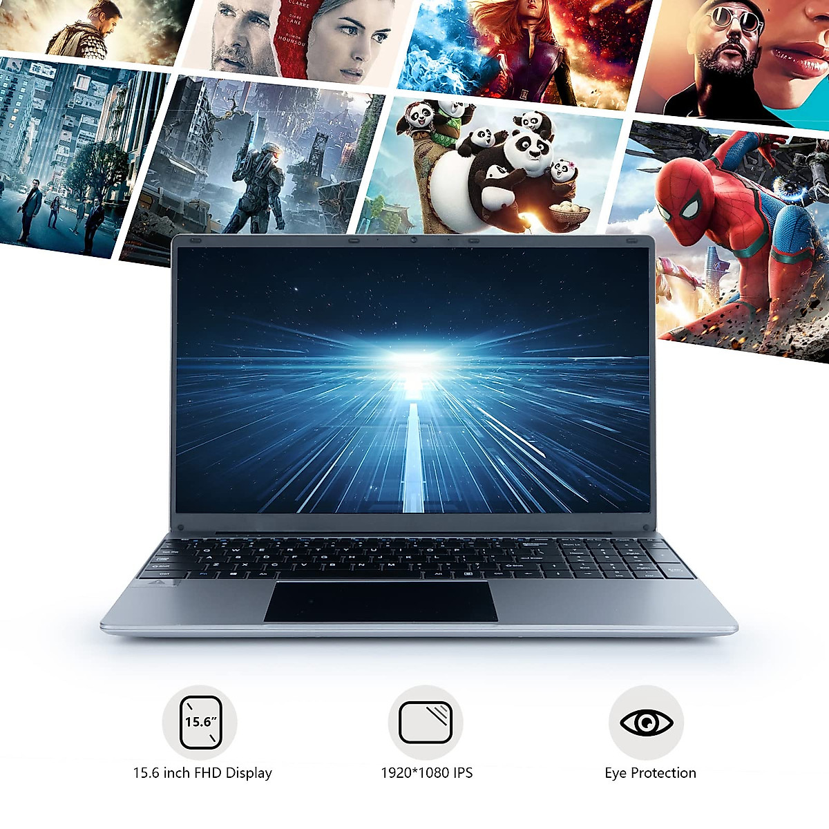 AMIAMO Laptop Computer 1080P Full HD Display High Performance Quad-Core Intel Celeron N5095 Processors 12GB DDR4 512GB SSD Windows 11 Laptop Computers