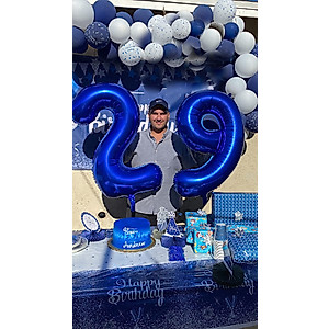 Number 5 Balloon 40 Inch for 5th Birthday Decorations, 15 25 35 50 Mylar Big Navy Blue Foil Number Balloons for Wedding Anniversary Party Decor