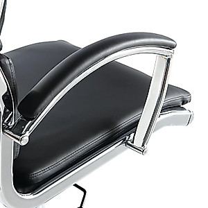 Alera ALENR4119 Neratoli Series High-Back Slim Leather Chair - Black/Chrome