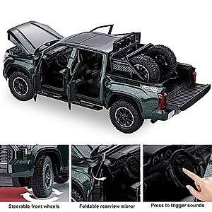 SASBSC Tundra Truck Toys for 3 4 5 6 7 Year Old Boys Off-Road Pickup Toy Trucks for Boys Age 3-5 Diecast Metal Trucks with Light and Sound Pull Back Toy Cars Birthday Gift for Kids Green