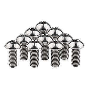 Wanyifa Titanium Ti Water Bottle Cage M5x8 10 12 15mm Bolt Button Head Allen Key Screws Pack of 10 (Silver, M5x12mm)
