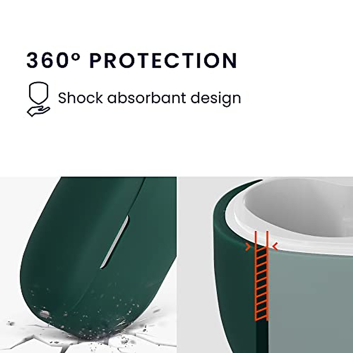 kwmobile Case Compatible with Anker Soundcore Life A3i Case - Silicone Cover Holder for Earbuds - Dark Green