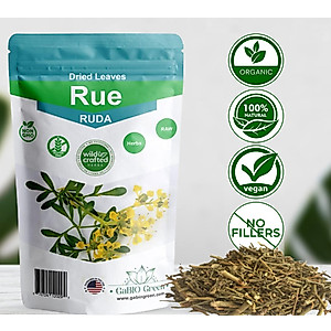 RUE Dried Herbs Peruvian Ruda 2.05 oz (56 gr) 20+ CUPS Ruda Seca, Ruda Graveolens, Natural Dried Tea Herbs, Ruda Rue Herbal Tea, Resealable Bag, Fresh Aroma & Taste (2. oz)