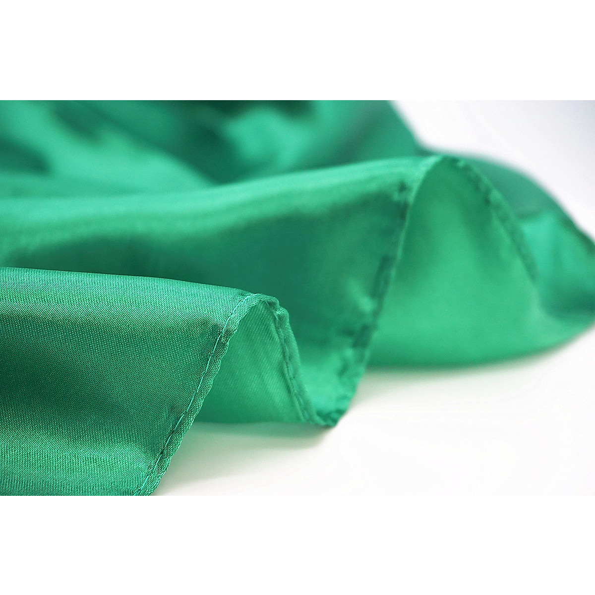 RUOLIN 35×35 inches large square women's satin silk like head scarf fashion pattern silk feeling hair sleeping wrap (20 Green)