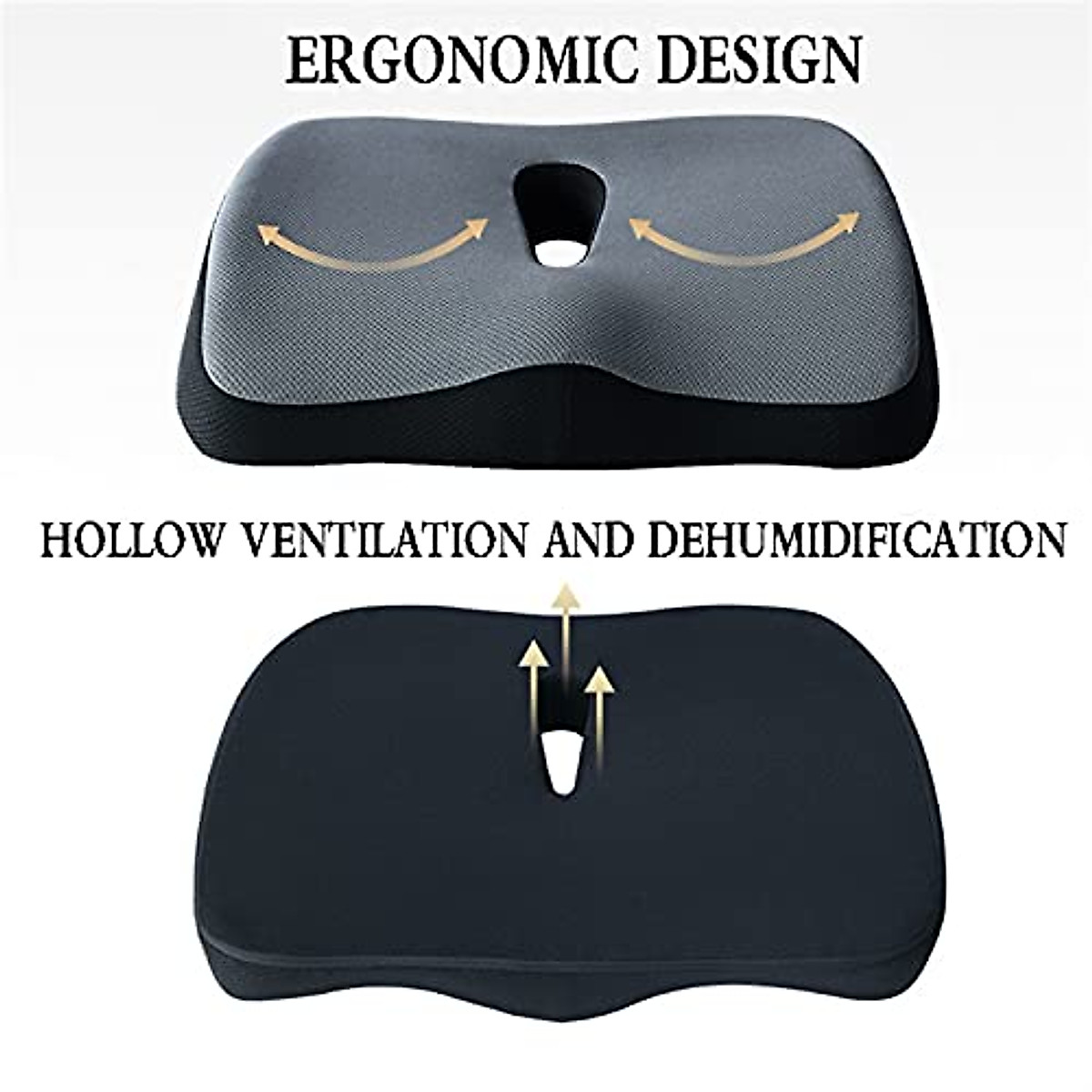 gyp Seat Cushion, Summer Tailbone Cushion Gel Memory Foam Inner Core Coccyx Cushion Ergonomic Posture Seat Pads Cushion Chair Pad Orthopedic Seat Cushion