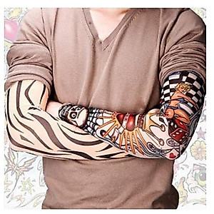 YARIEW 6pcs Temporary Tattoo Sleeves, 6pcs Set Arts Temporary Fake Slip On Tattoo Arm Sleeves Kit