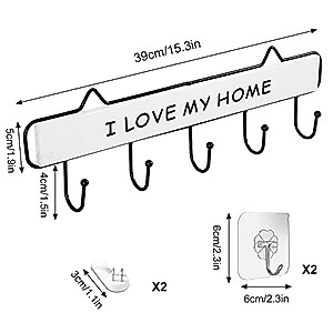 all sea Key Holder for Wall Adhesive, Adhesive Key Hook, No Damage Key Rack for Wall with 5 Key Hooks for Keys , Key Hanger for Wall Entryway