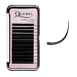 QUEWEL Eyelash Extensions 0.15mm C Curl Mix 8-15mm Supplies Matte Black Individual Eyelashes Salon Use|0.03/0.05/0.07/0.10/0.15/0.20mm C/D Single 8-18mm Mix 8-15mm/10-15mm|（0.15 C Mix8-15mm）