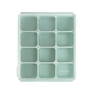 PETINUBE Silicone Freezer Tray, Baby Food Storage Cubes with Clip-On Lid, Freeze Baby Food, Soups, Purees, Ice, Easy and Safe Design, Made in Korea (12, Ocean Blue)