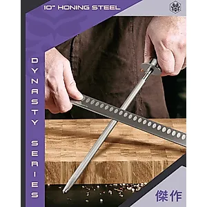 KESSAKU Annihilator Meat Cleaver - 9 inch - Dynasty Series - Stand and Sheath - Razor Sharp Massive Heavy Duty Butcher Knife - 3lbs - 6mm Thickness - German High Carbon Steel - G10 Garolite Handle