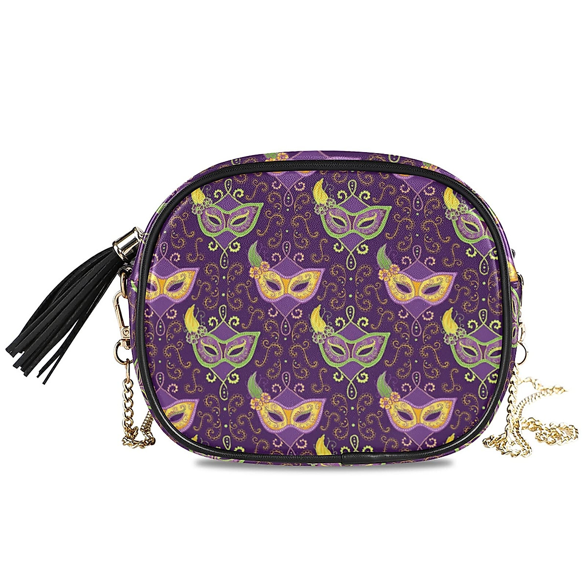 Hoijay Mardi Gras Masks Small Crossbody Shoulder Bag for Women,Cellphone Bags Card Holder Wallet Purse and Handbags