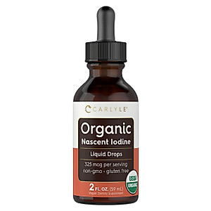 Carlyle Organic Nascent Iodine Liquid Drops | 2 fl oz | Vegan Supplement | Non-GMO, Gluten Free