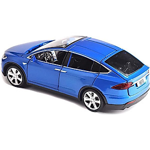 ANTSIR Car Model X 1:32 Scale Alloy diecast Pull Back Electronic Toys with Lights and Music,Mini Vehicles Toys for Kids Gift (Blue)