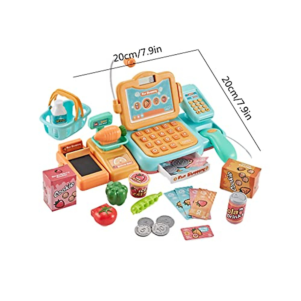 Kids Toys, DIY Supermarket Cash Registers with Fruits, Vegetable, Handmade Pretend Play Toys, Sensory Toys, Educational Toys for Kids 5-7, Cute Stuff Unique Birthday Gifts for Boys Girls