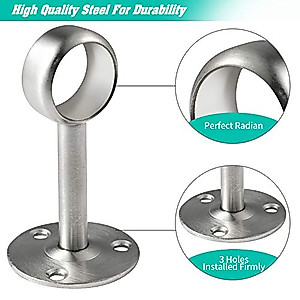 Creatyi Heavy Duty Closet Rod Brackets Closet Shower Curtain Rod Bracket Ceiling-Mount Brackets Closet Rod Holders Closet Pole Sockets Closet Rod Supports for 1 Inch Rod (2 PCS, Silver)