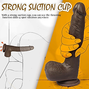 Thrusting Dildo Vibrator, with 5 Rotation 7 Vibrations Vibrating and Heating Sex Toy, Realistic Telescopic Penis with Remote Control for Anal G-spot Stimulation