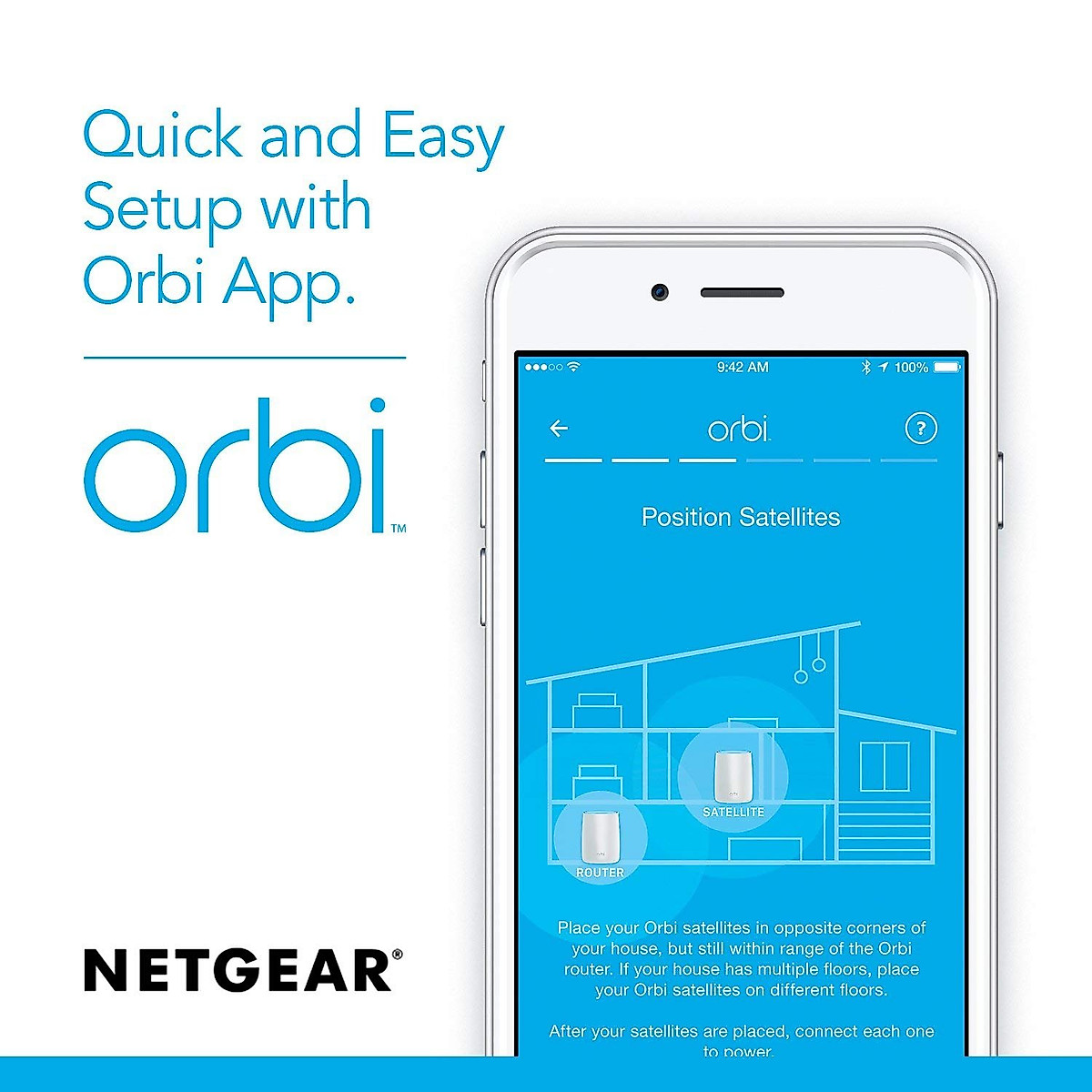 Netgear orbi Whole Home Mesh Wifi System with Tri-Band - Wireless router replacement, Eliminate Wifi Dead Zones, Up to 5000 Sqft, 2pk (rbk50)