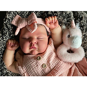 Pinky Lifelike Reborn Baby Doll 20 inches Realistic Soft Vinyl Silicone Newborn Baby Dolls Painted Hair Real Life Bebe Doll Toy Gift for Kids Age 3+