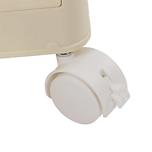 Collapsible Storage Bins with Double Opening Doors, Stackable Organizer with Wheels and Lids, Large Plastic Storage Cabinet for Bedroom, Living Room, and Office (53cm Wide) (4 Layers)