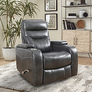 Parker Living Origin Manual - Flint Fabric Swivel Glider Recliner in Charcoal